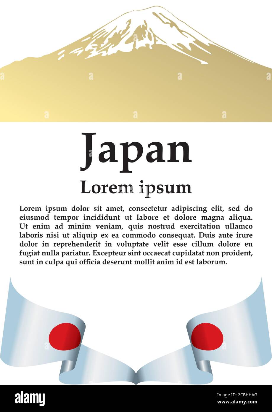 Flag of Japan, Land of the Rising Sun. Template for award design, an ...