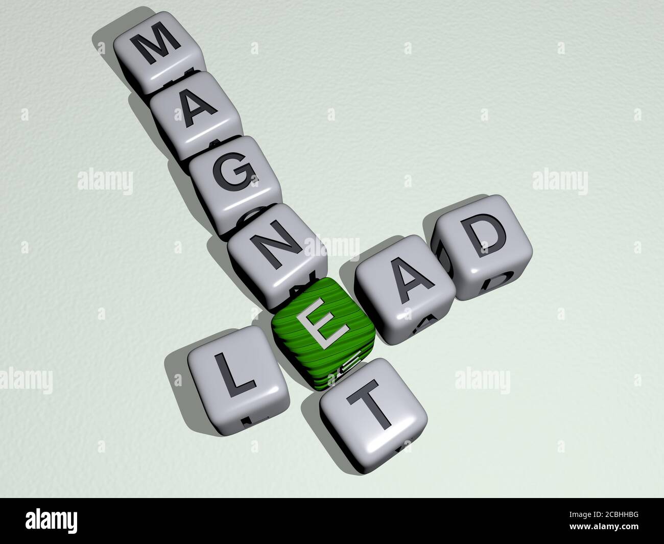 lead magnet crossword by cubic dice letters - 3D illustration for ...