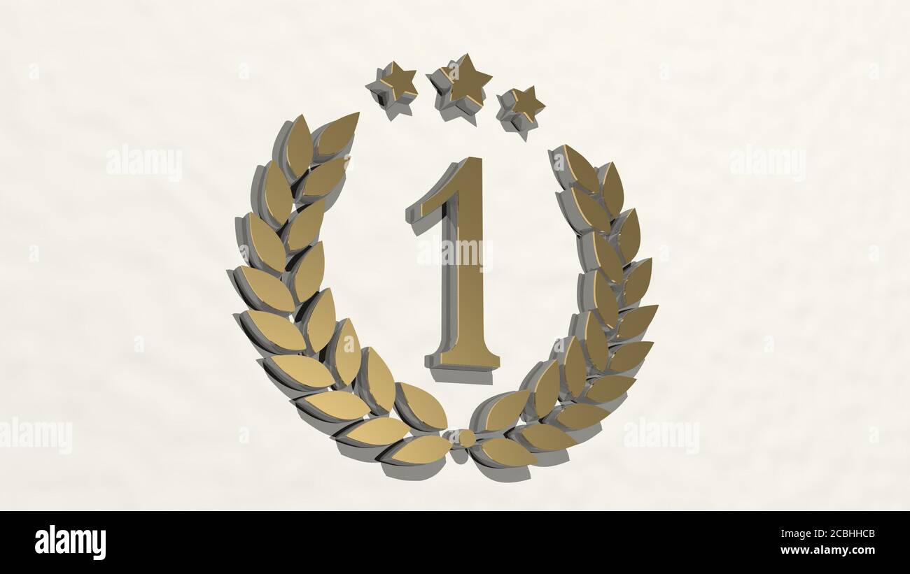 first place winner 3D drawing icon - 3D illustration for background and ...