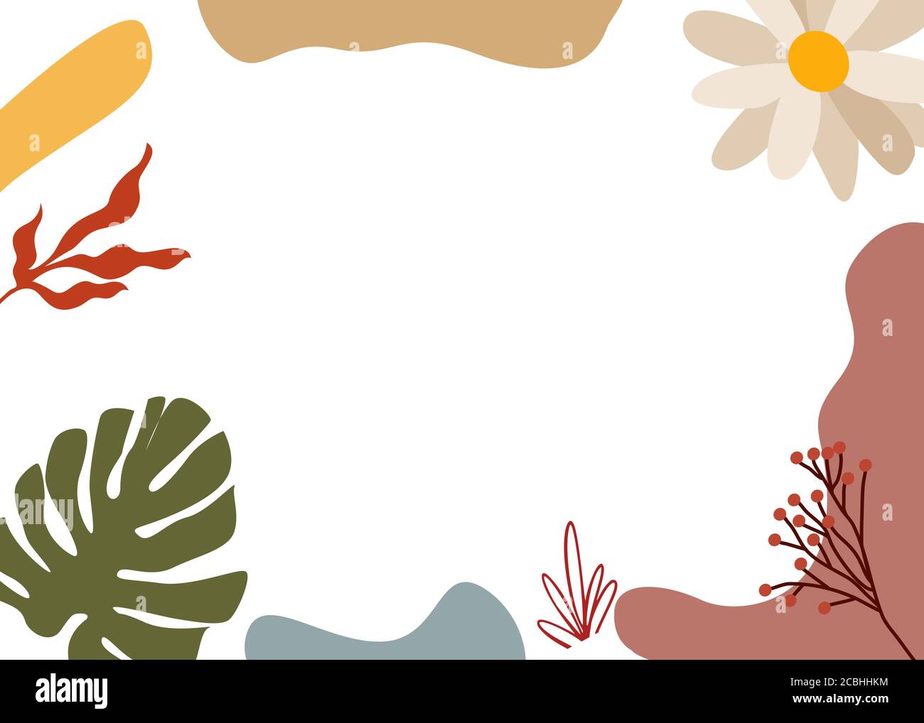 Promotion offer design banner with spring frame plant leaf and flowers ...