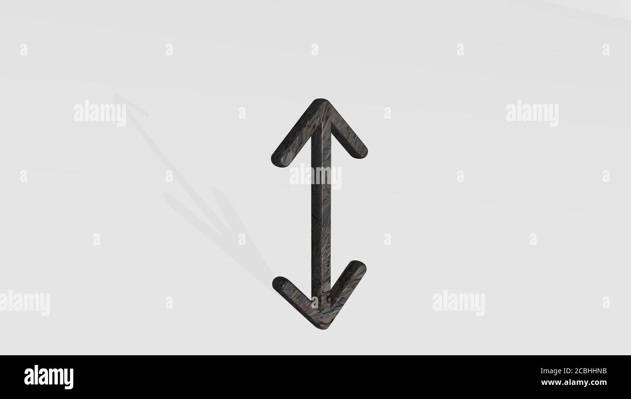EXPAND VERTICAL 3D icon standing on the floor - 3D illustration for ...