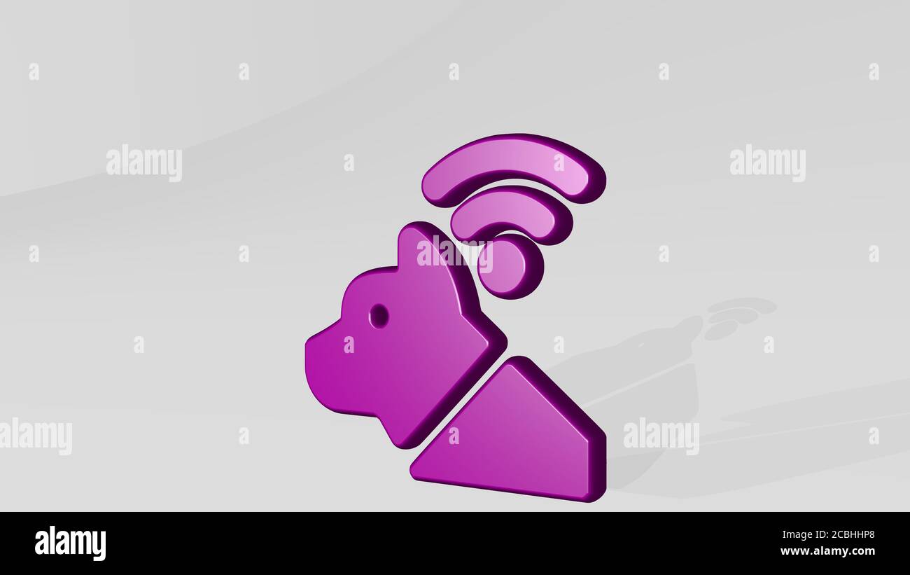 PET TRACKING DOG SIGNAL 3D icon casting shadow - 3D illustration for ...