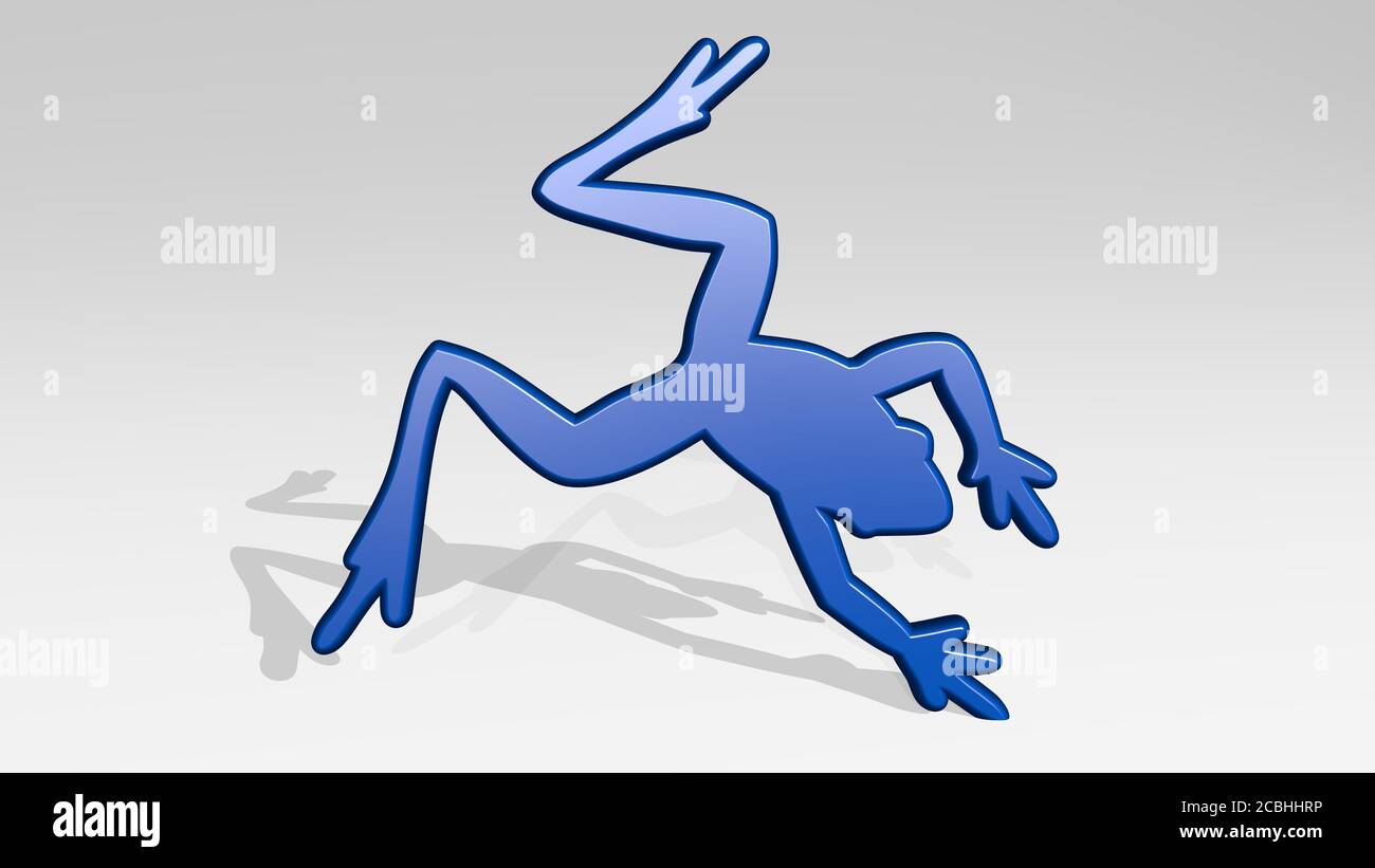 frog 3D icon casting shadow - 3D illustration for animal and amphibian ...