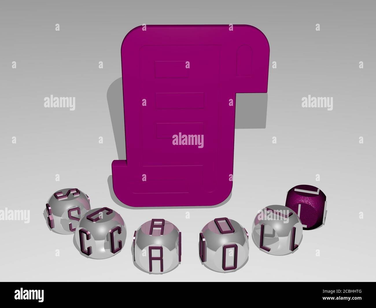 scroll round text of cubic letters around 3D icon - 3D illustration for ...