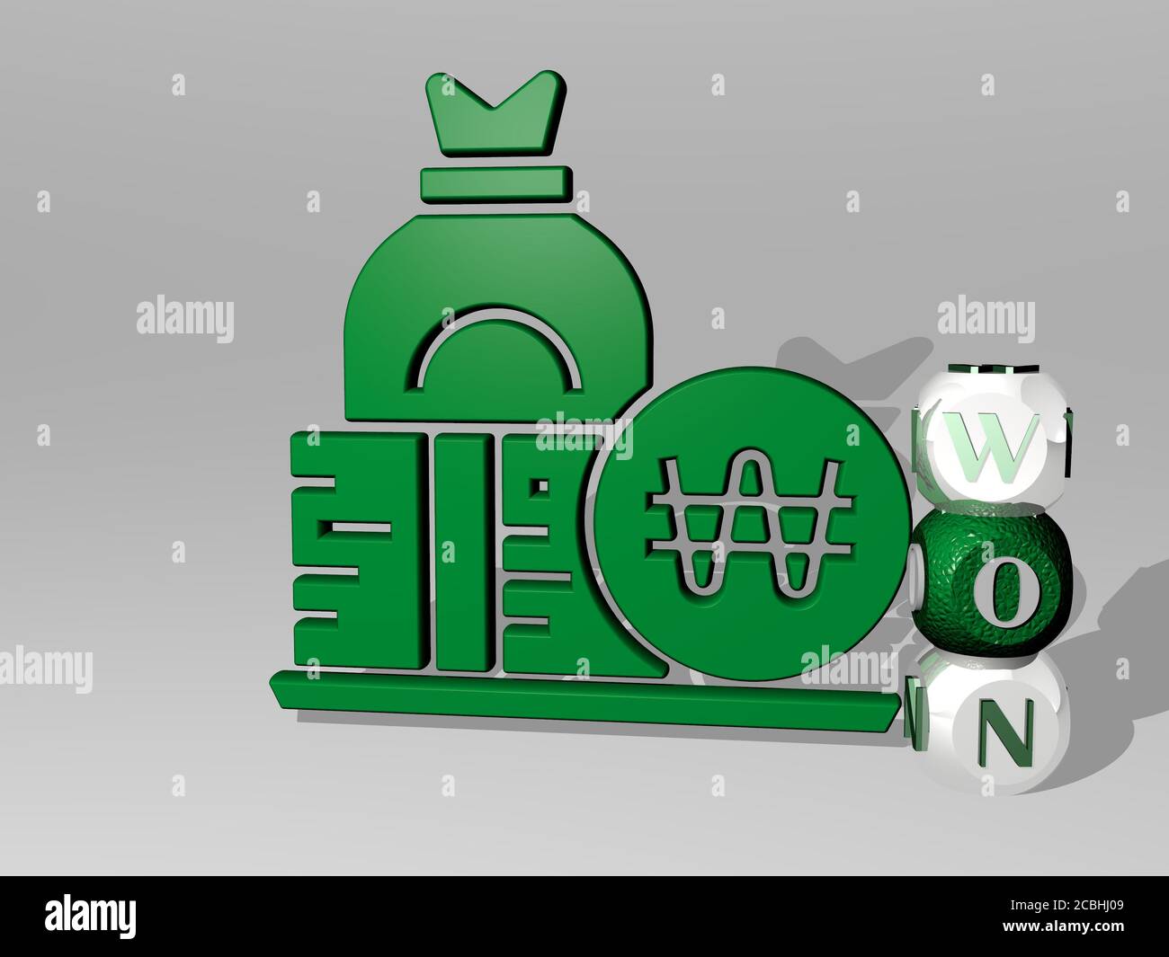 won 3D icon beside the vertical text of individual letters - 3D ...