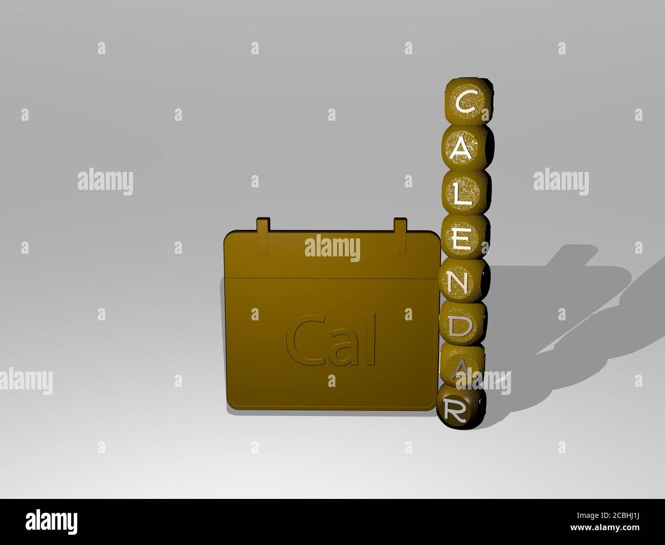 CALENDAR text beside the 3D icon - 3D illustration for background and ...
