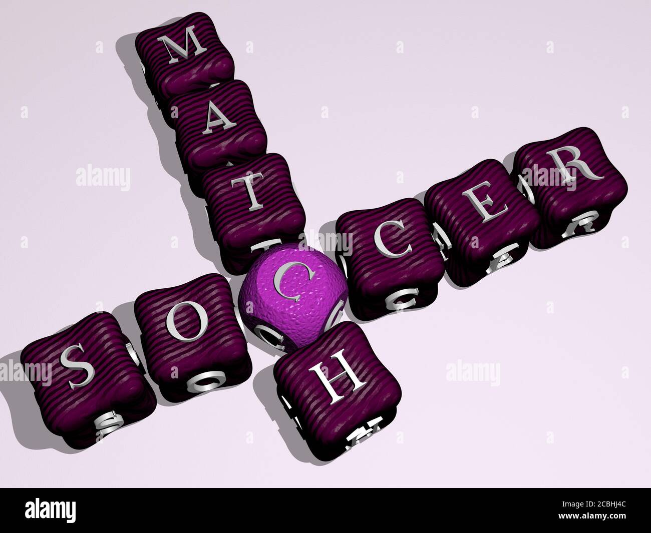 soccer match crossword of colorful cubic letters - 3D illustration for ...