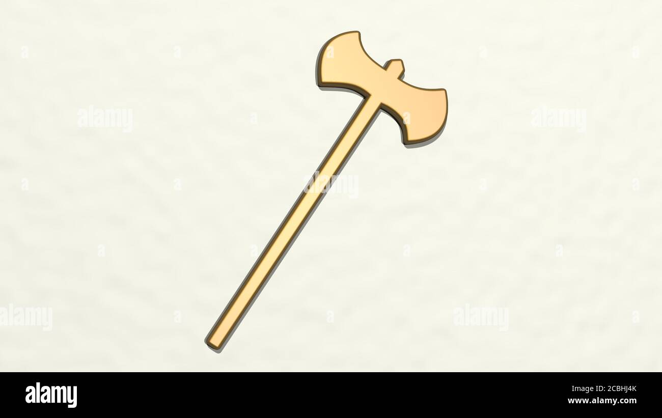 AXE 3D drawing icon - 3D illustration for background and set Stock ...