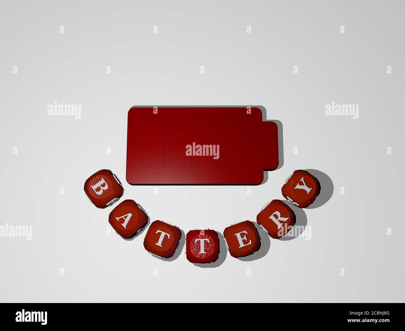 BATTERY text around the 3D icon - 3D illustration for background and ...