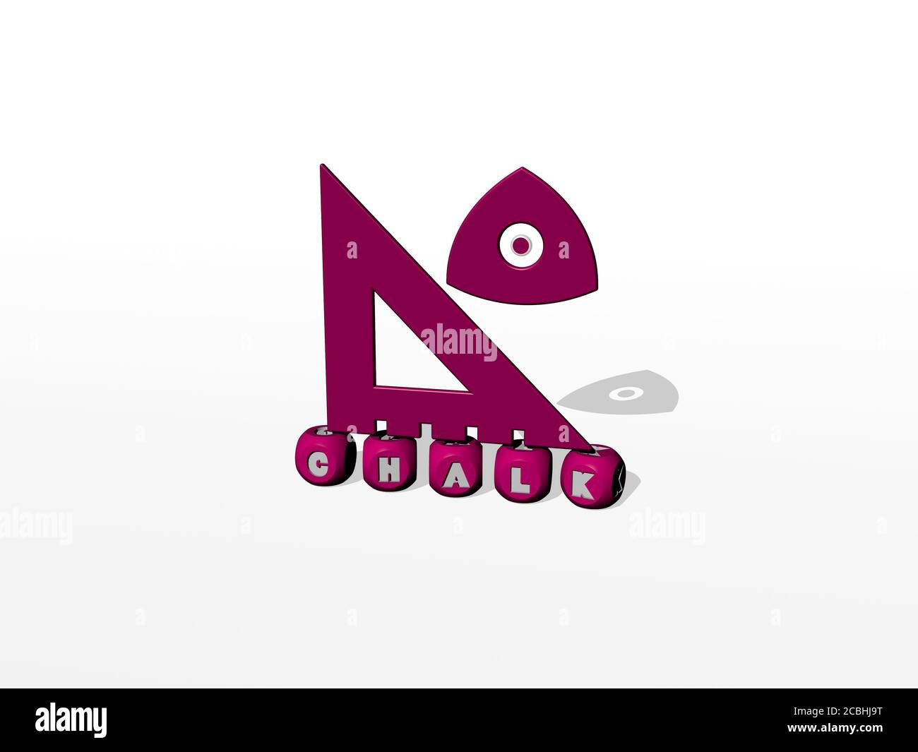 chalk cubic letters with 3D icon on the top - 3D illustration for ...