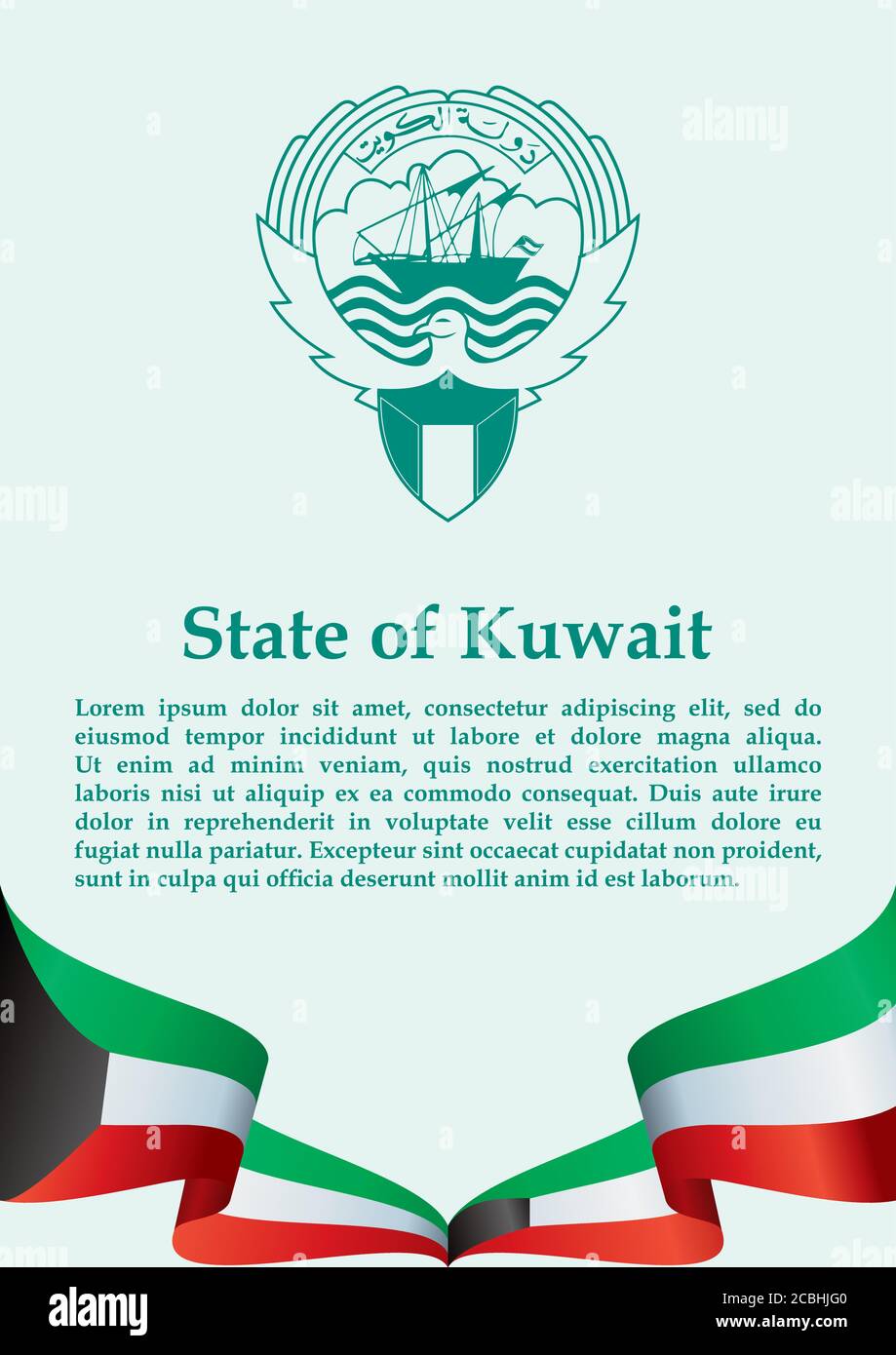 Flag of Kuwait, State of Kuwait. National day of Kuwait. Template for ...