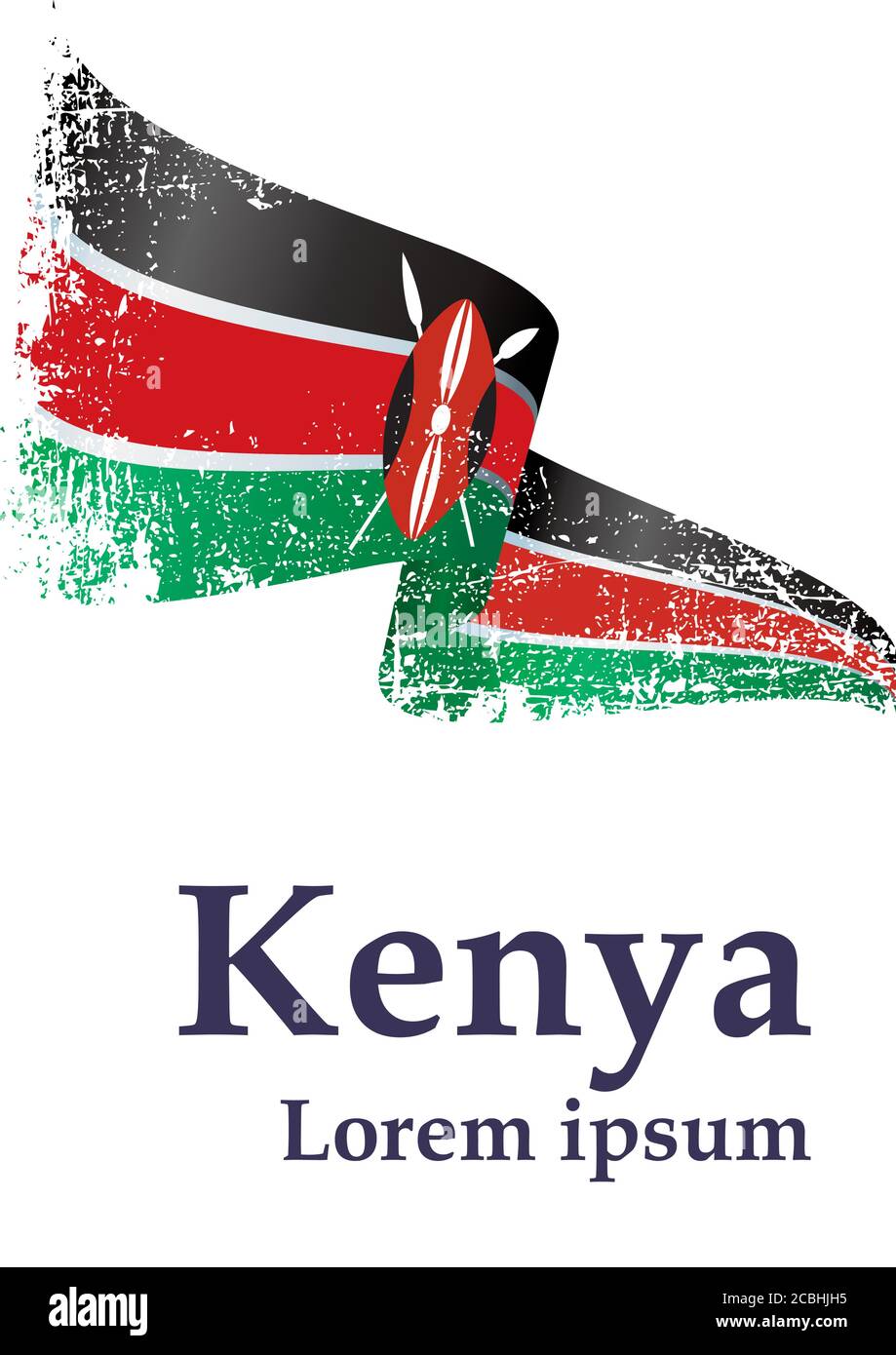 Flag of Kenya, Republic of Kenya. Template for award design, an ...