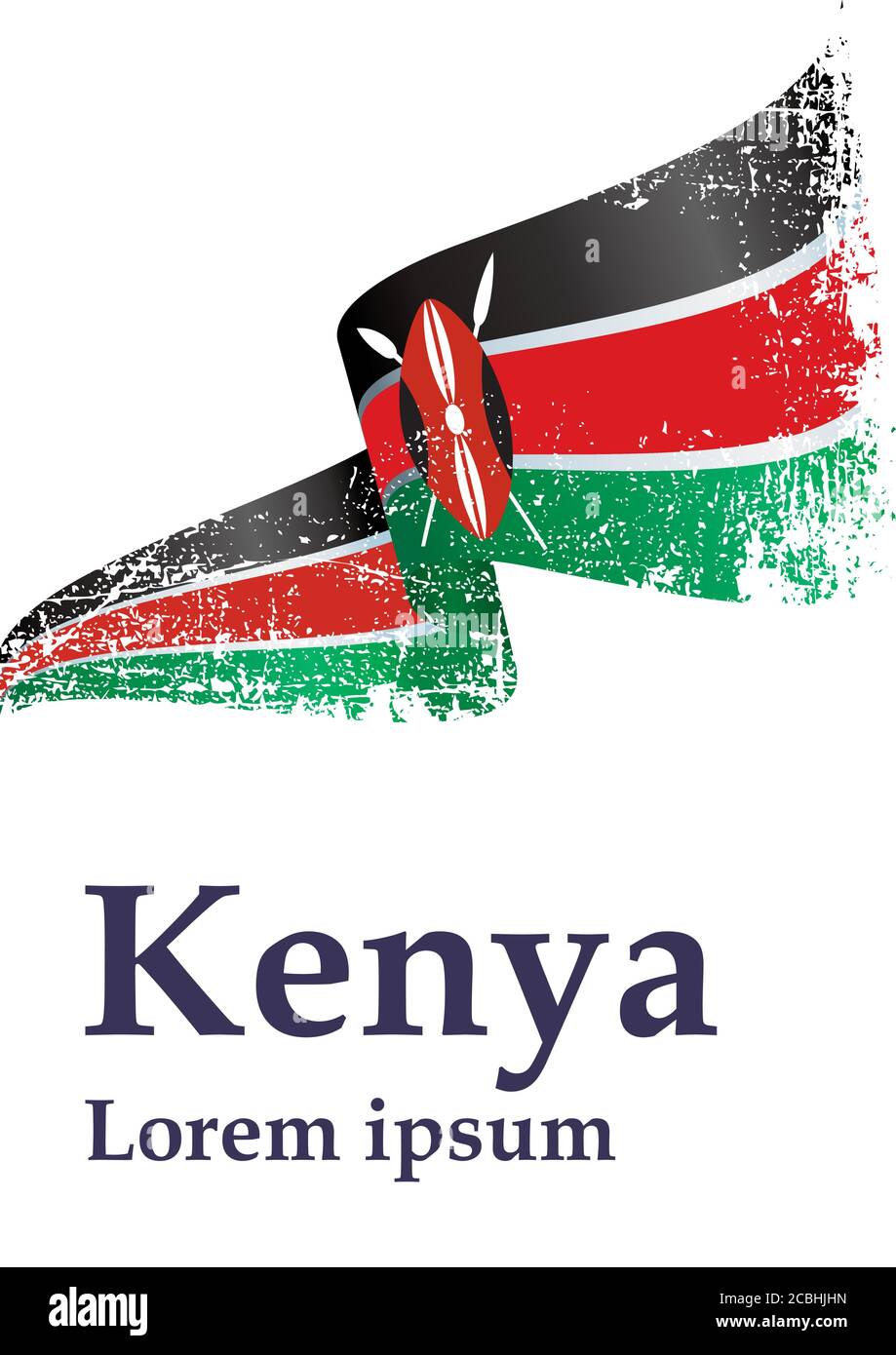 Flag of Kenya, Republic of Kenya. Template for award design, an ...