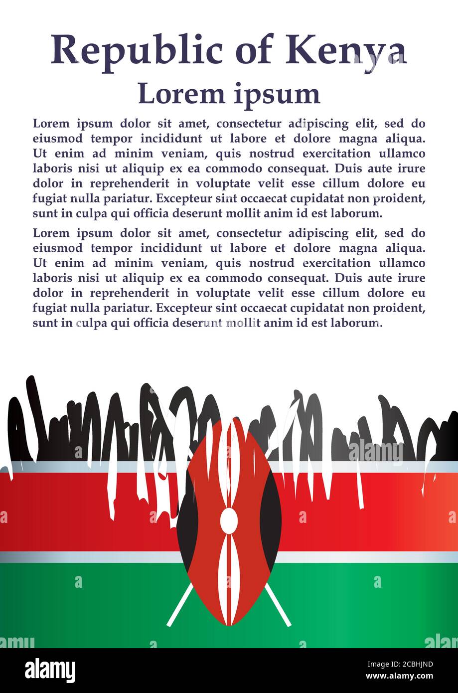 Flag of Kenya, Republic of Kenya. Template for award design, an ...