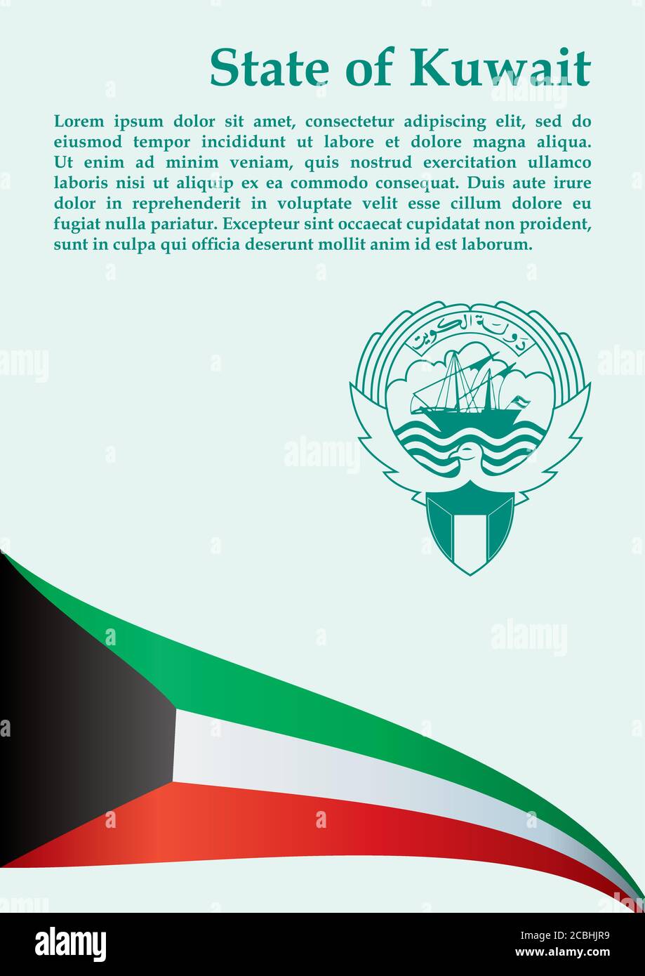 Flag of Kuwait, State of Kuwait. National day of Kuwait. Template for ...
