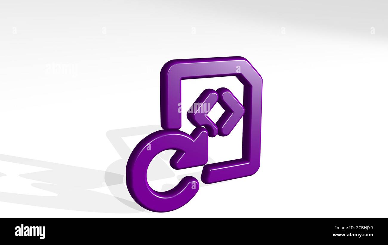 file code refresh 3D icon casting shadow - 3D illustration for ...