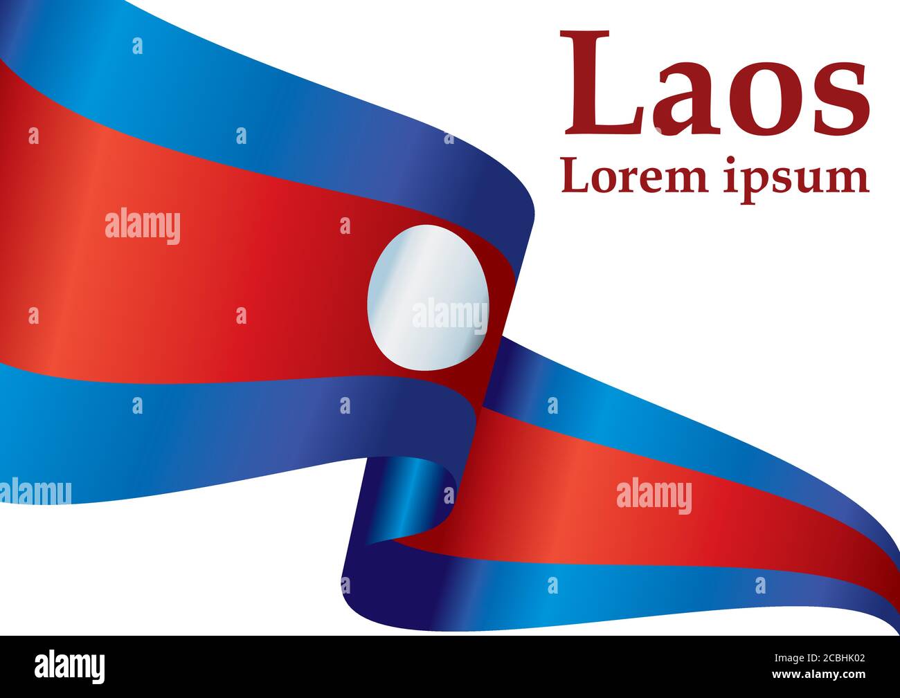 Flag of Laos, Lao People's Democratic Republic. Template for award ...
