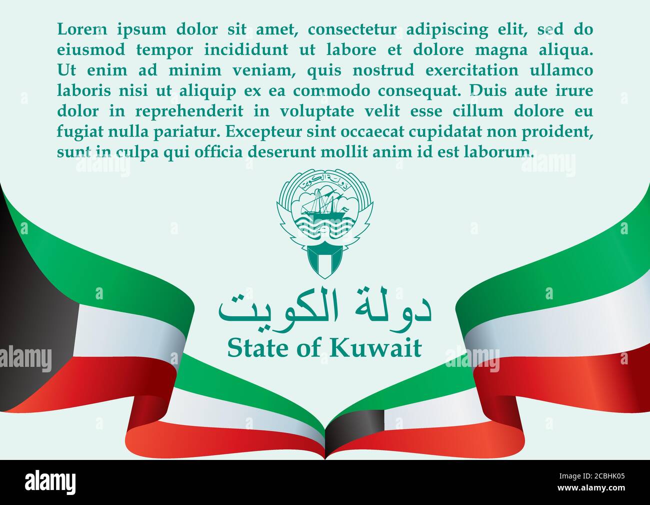 Flag of Kuwait, State of Kuwait. National day of Kuwait. Template for ...