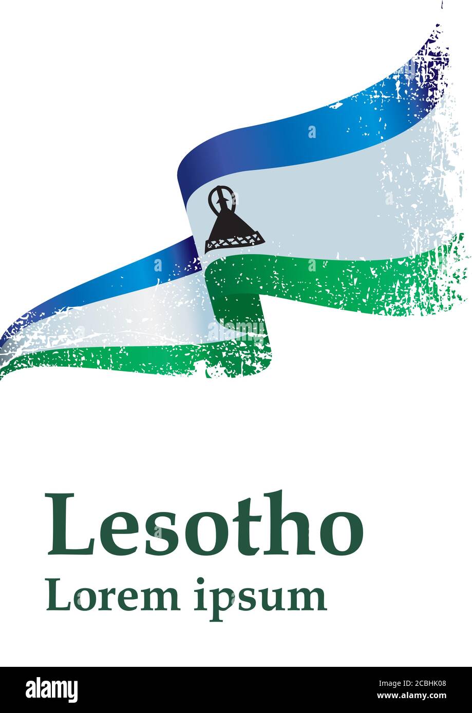 Flag of Lesotho, Kingdom of Lesotho. Template for award design, an ...