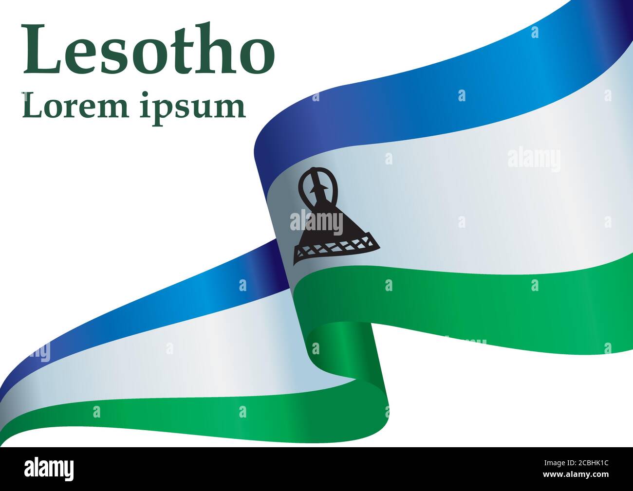 Flag of Lesotho, Kingdom of Lesotho. Template for award design, an ...