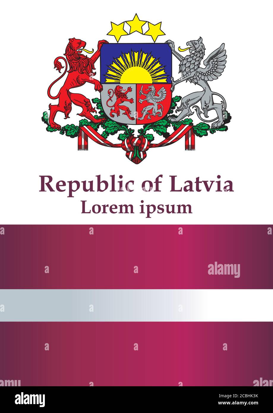 Flag of Latvia, Republic of Latvia. Template for award design, an ...