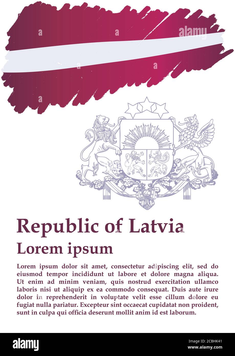 Flag of Latvia, Republic of Latvia. Template for award design, an ...