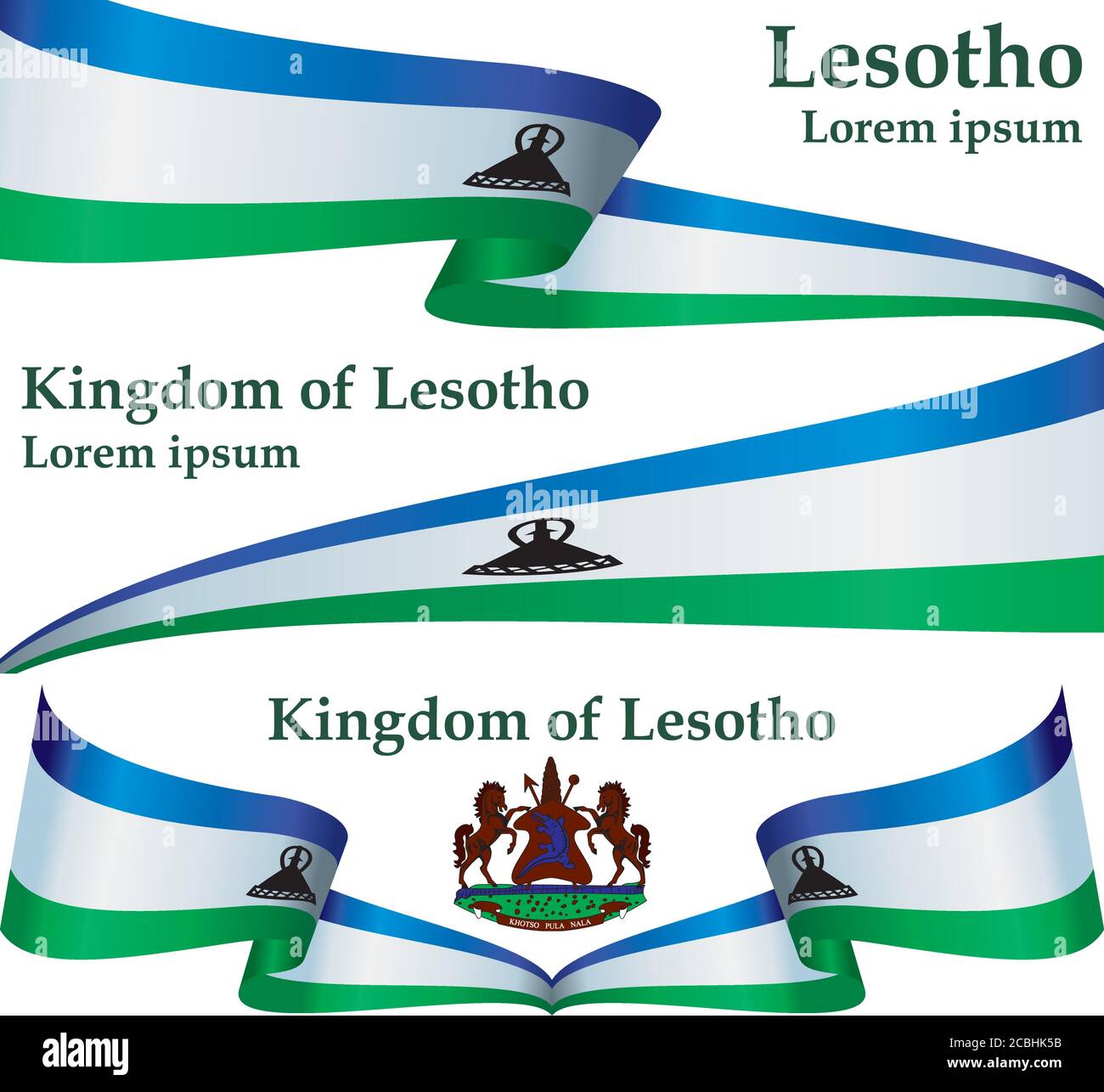Flag of Lesotho, Kingdom of Lesotho. Template for award design, an ...