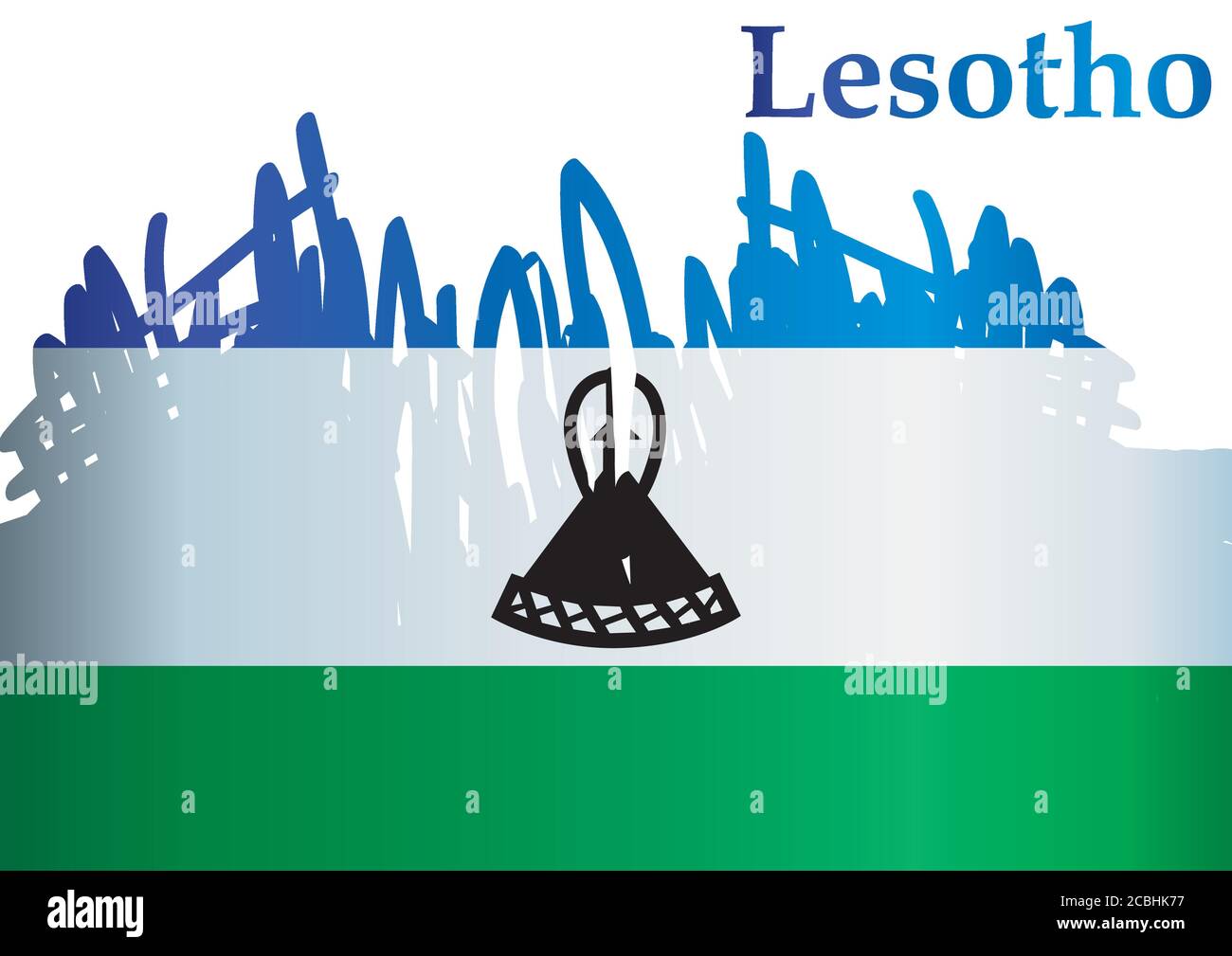 Flag of Lesotho, Kingdom of Lesotho. Template for award design, an ...