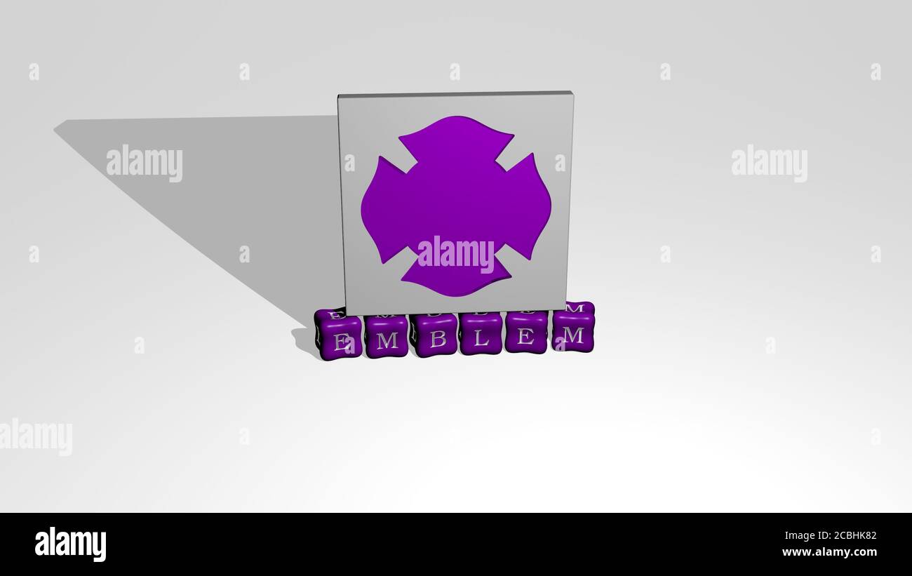 3D graphical image of EMBLEM vertically along with text built by ...