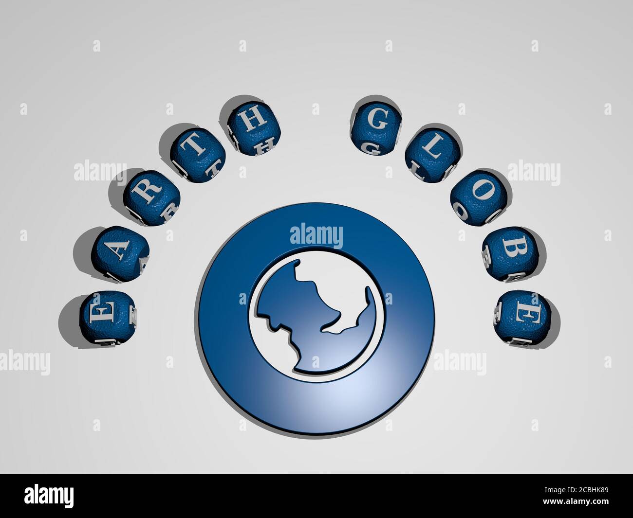 EARTH GLOBE icon surrounded by the text of individual letters - 3D ...