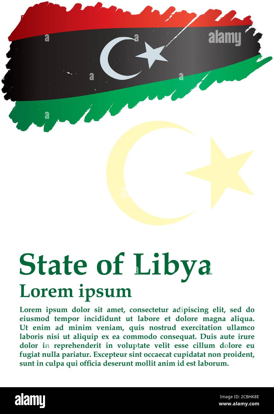 Flag of Libya, State of Libya. Template for award design, an official ...
