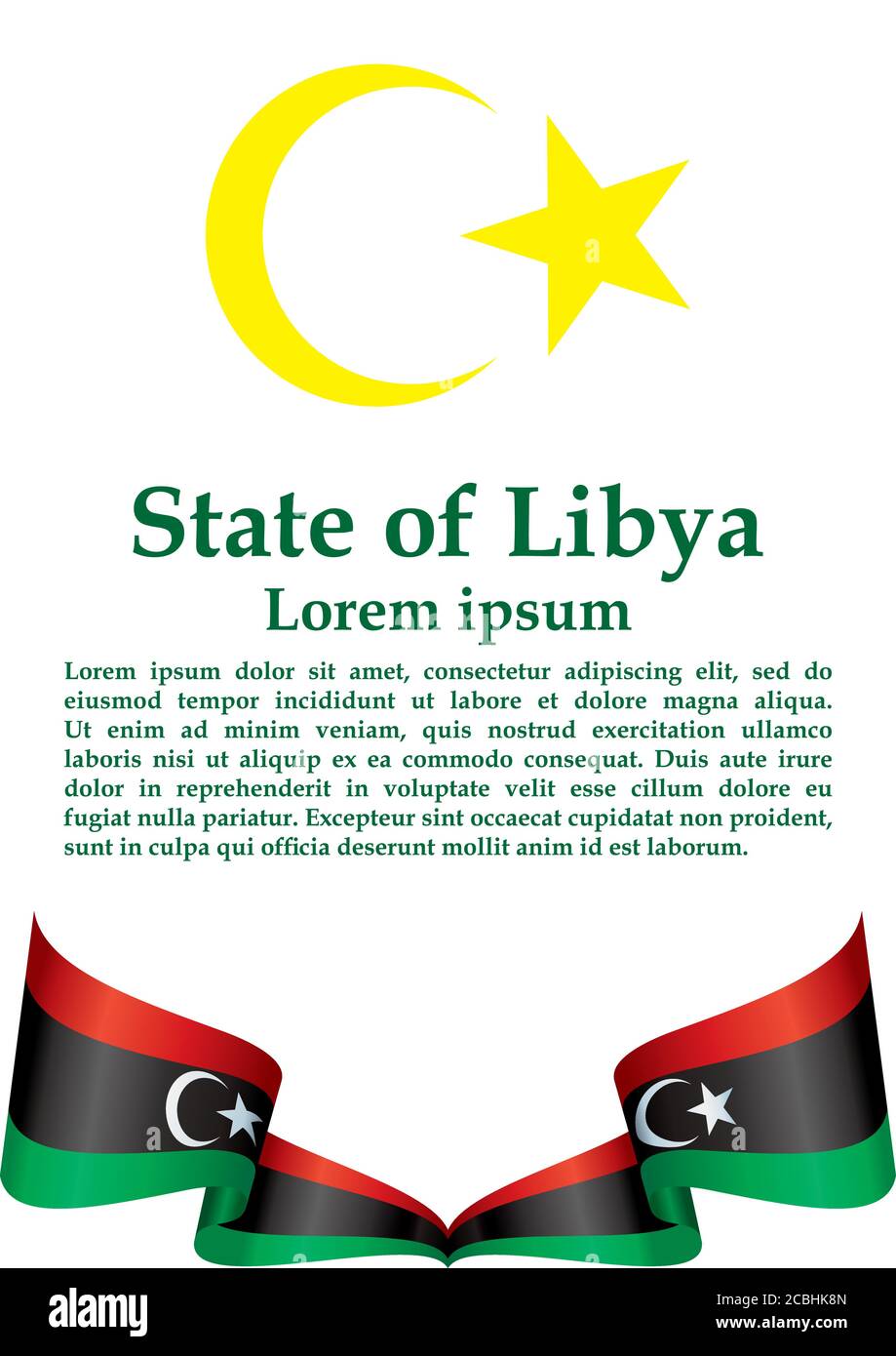 Flag of Libya, State of Libya. Template for award design, an official ...
