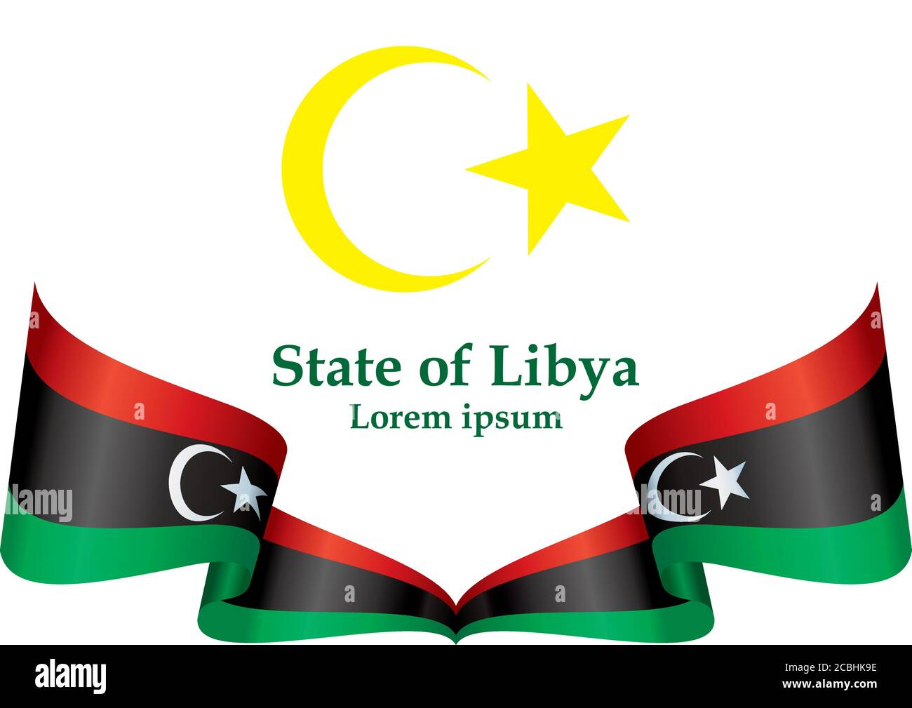 Flag of Libya, State of Libya. Template for award design, an official ...