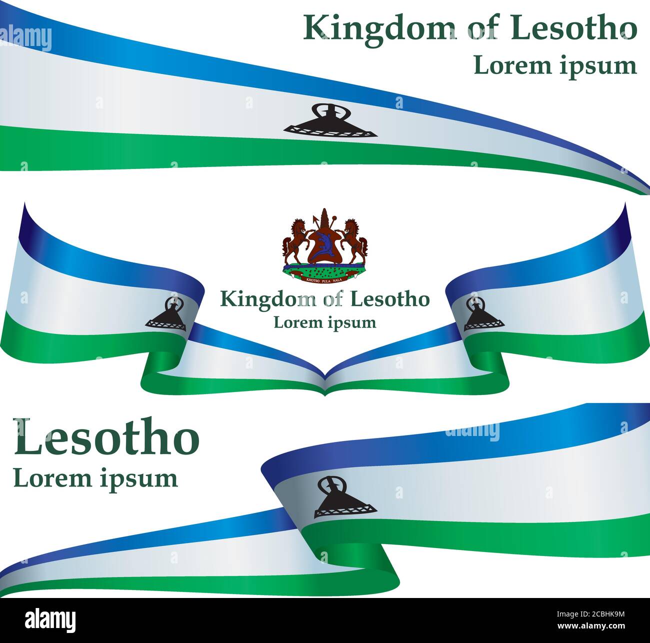 Flag of Lesotho, Kingdom of Lesotho. Template for award design, an ...
