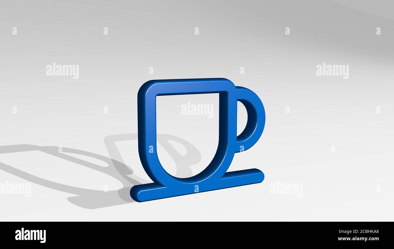 coffee cup 3D icon casting shadow - 3D illustration for background and ...