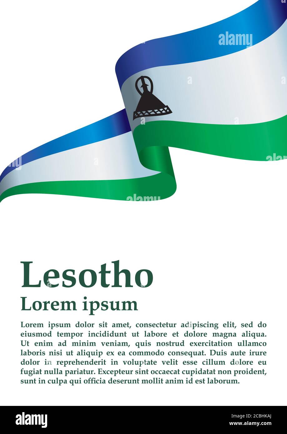 Flag of Lesotho, Kingdom of Lesotho. Template for award design, an ...