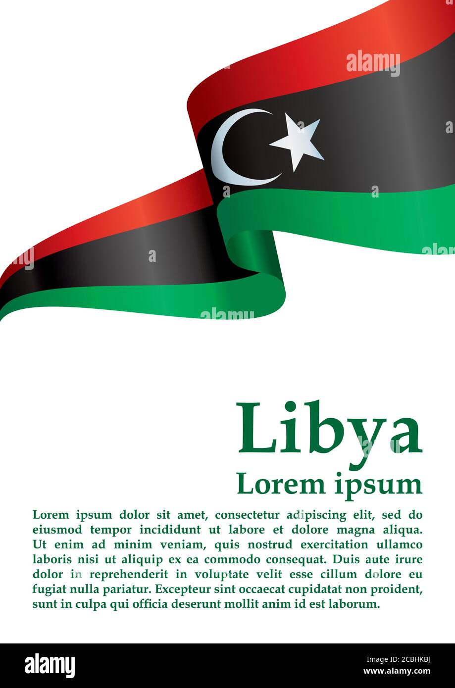 Flag of Libya, State of Libya. Template for award design, an official ...