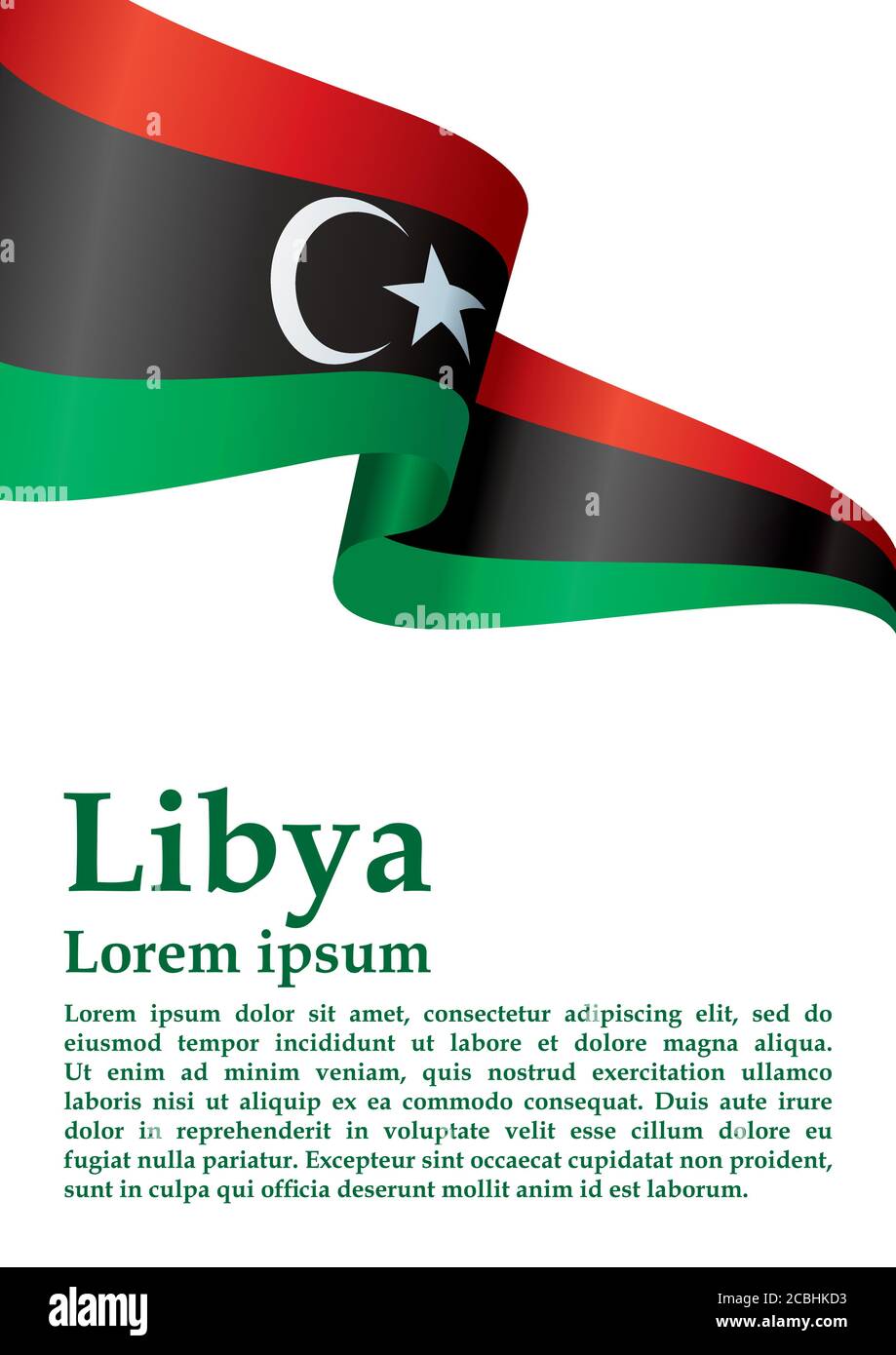 Flag of Libya, State of Libya. Template for award design, an official ...