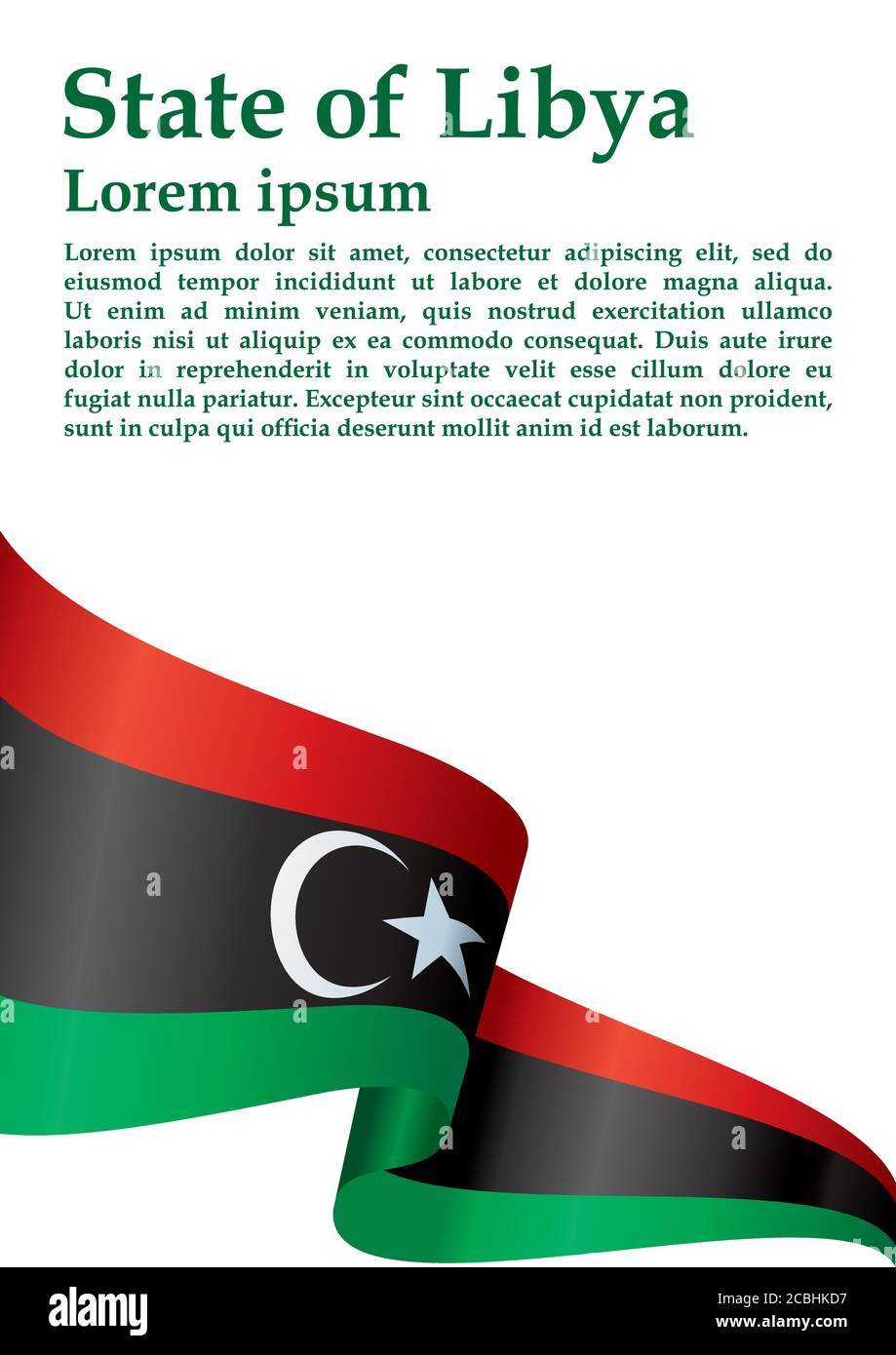 Flag of Libya, State of Libya. Template for award design, an official ...