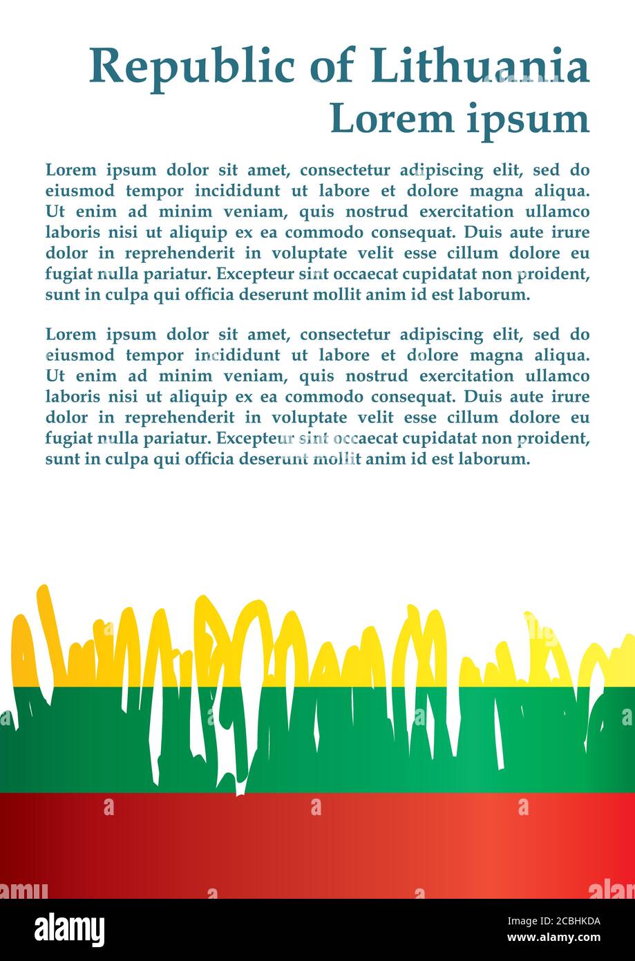 Flag of Lithuania, Republic of Lithuania. Template for award design, an ...