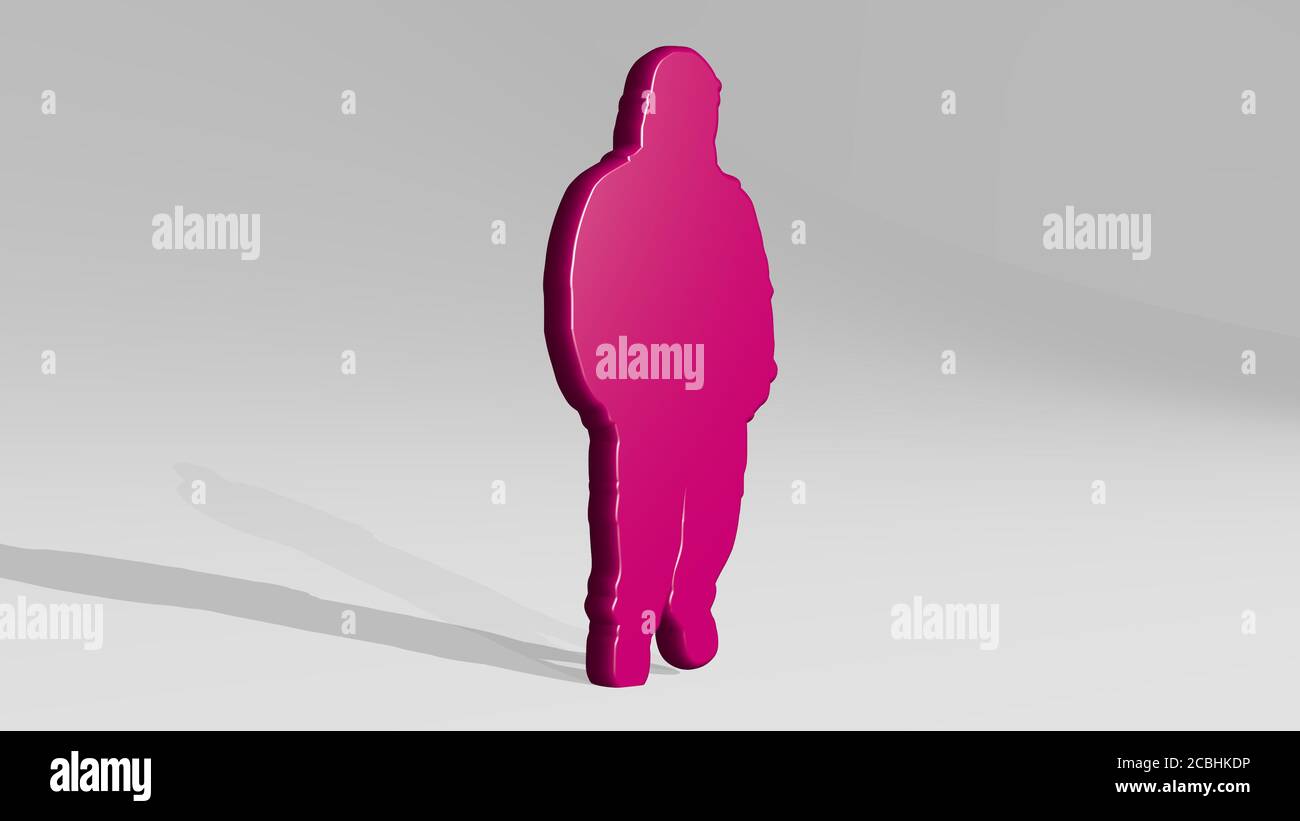 man 3D icon casting shadow - 3D illustration Stock Photo - Alamy