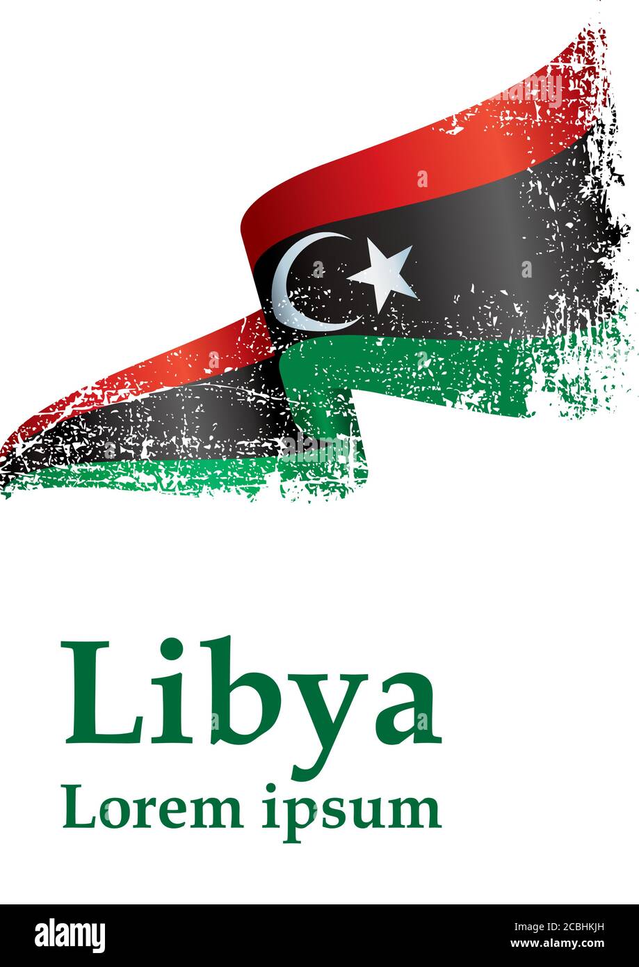 Flag of Libya, State of Libya. Template for award design, an official ...