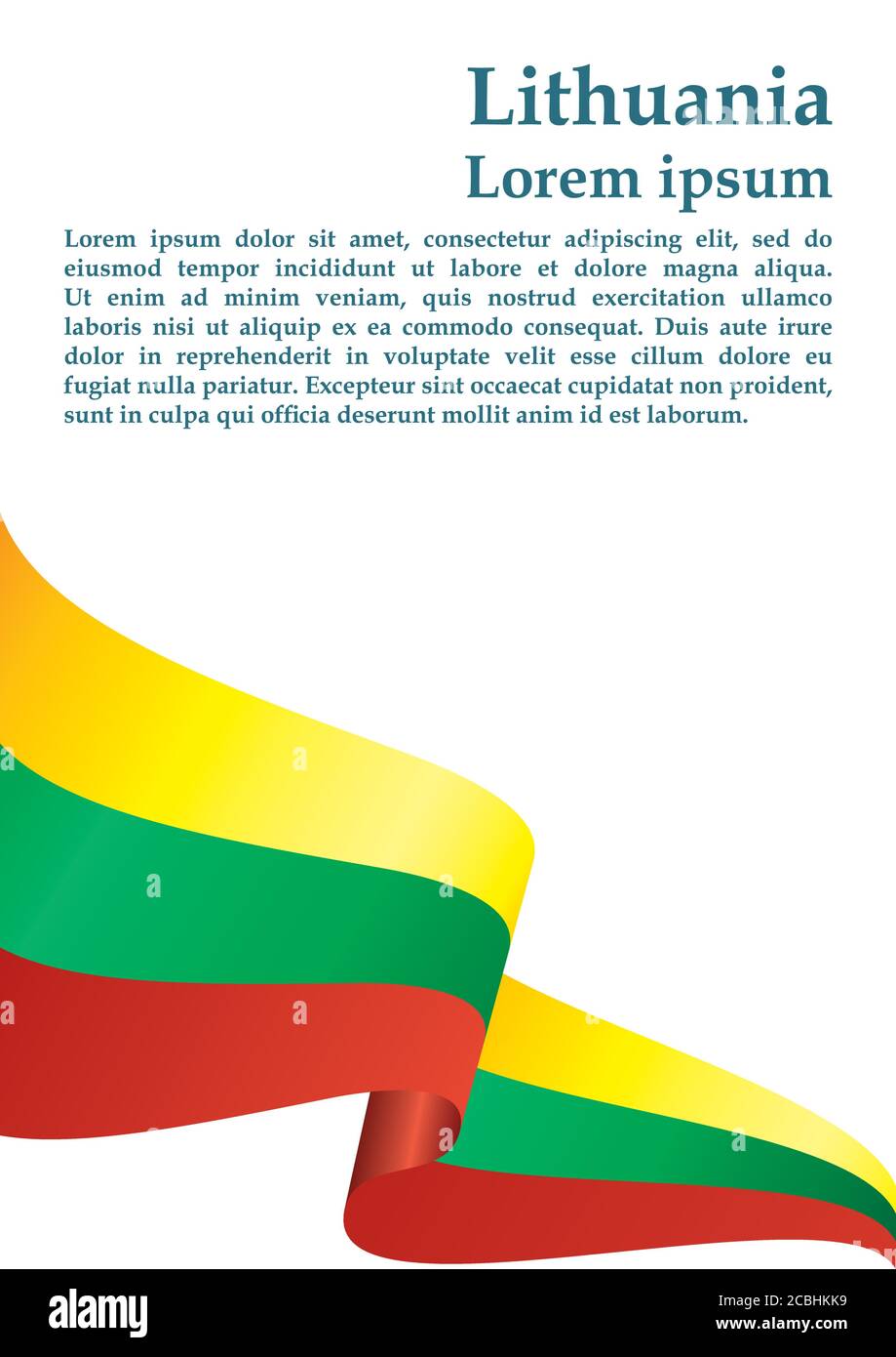 Flag of Lithuania, Republic of Lithuania. Template for award design, an ...