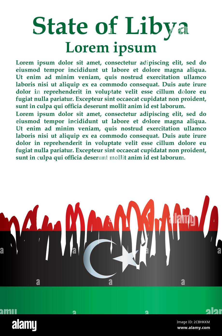 Flag of Libya, State of Libya. Template for award design, an official ...
