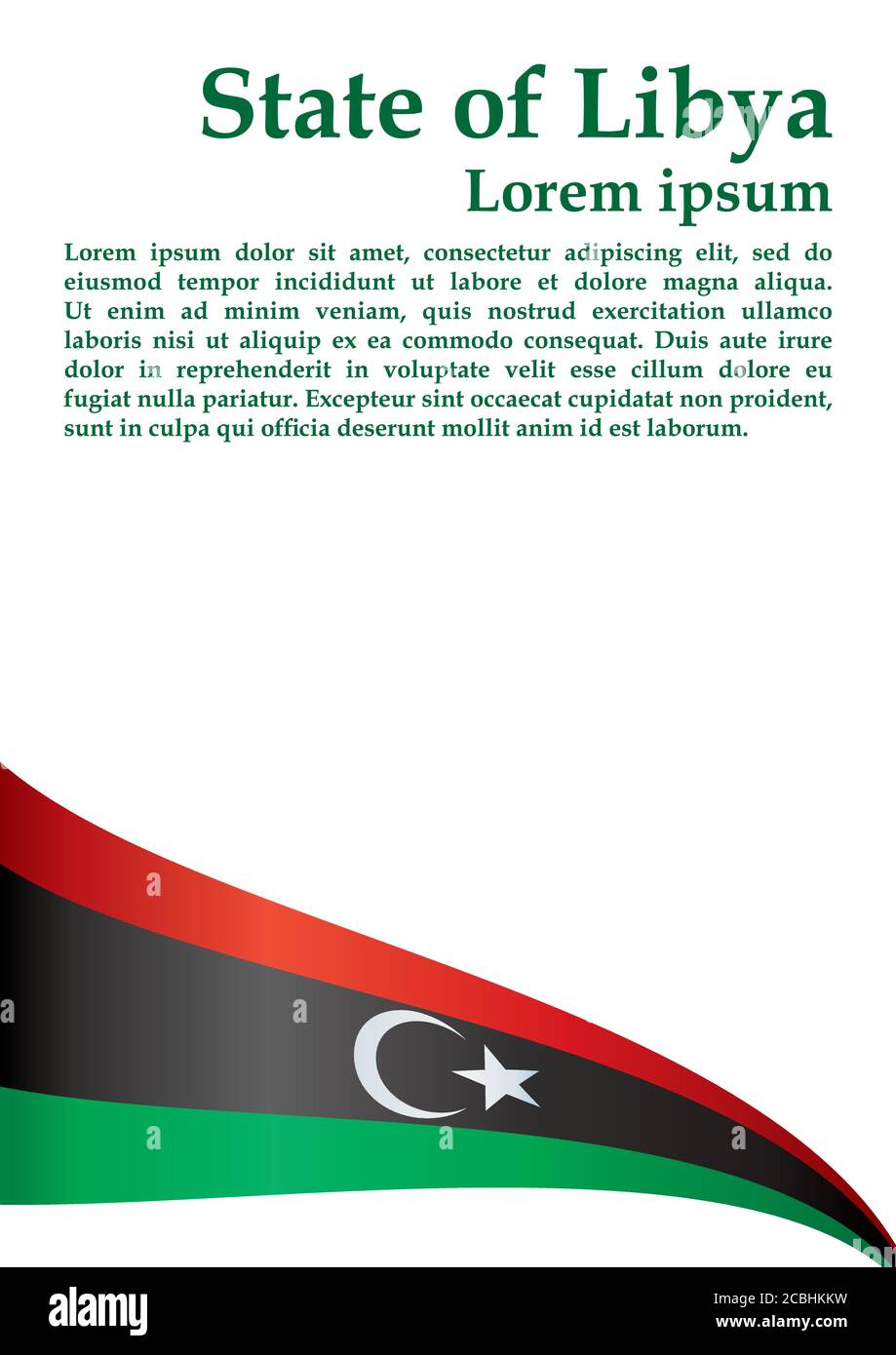 Flag of Libya, State of Libya. Template for award design, an official ...