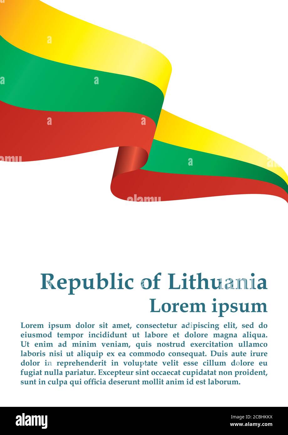 Flag of Lithuania, Republic of Lithuania. Template for award design, an ...