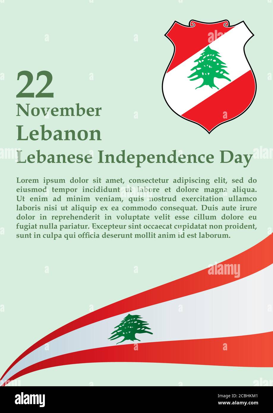 Flag of Lebanon, Lebanese Republic, November 22 - Lebanese Independence ...