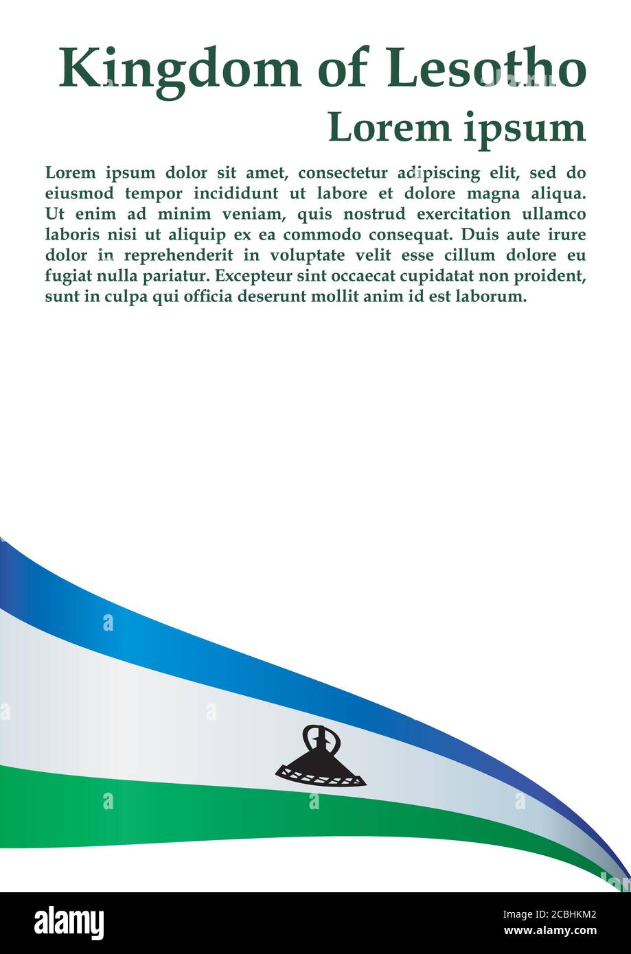 Flag of Lesotho, Kingdom of Lesotho. Template for award design, an ...