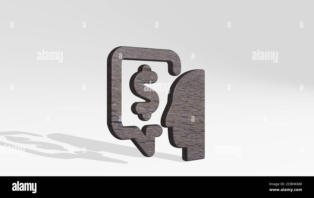 PROFILE USER CASH MESSAGE 3D icon standing on the floor - 3D ...
