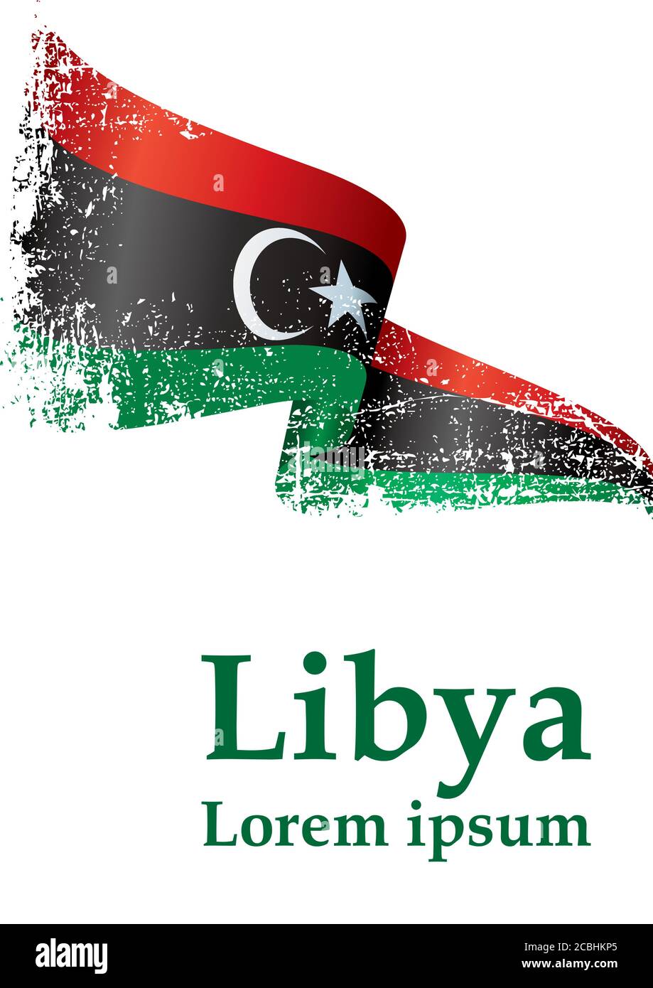 Flag of Libya, State of Libya. Template for award design, an official ...